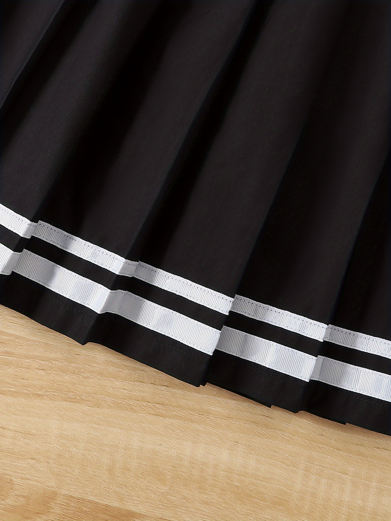 girl preppy stripe print high waist pleated - Temu United Kingdom