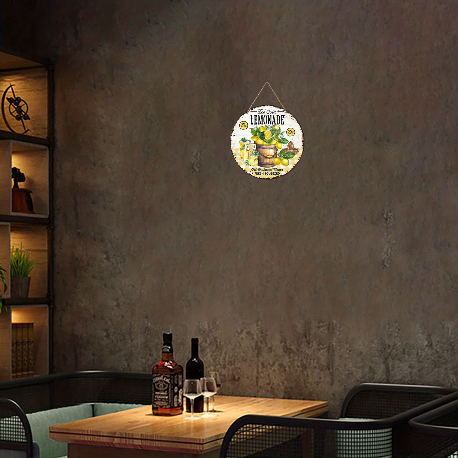 Creative Interesting Round Wooden Sign Iced Lemonade 25°c - Temu Denmark