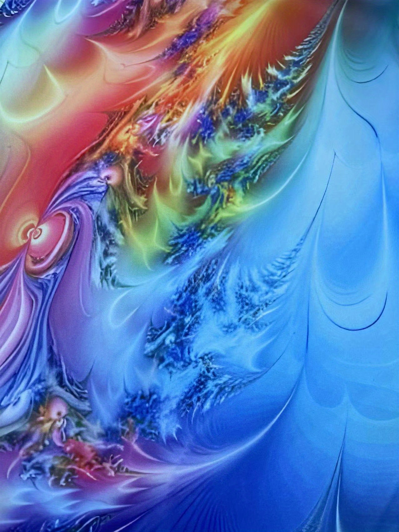 Watercolor Print Asymmetrical Hem Tunics Casual Crew Neck - Temu Australia