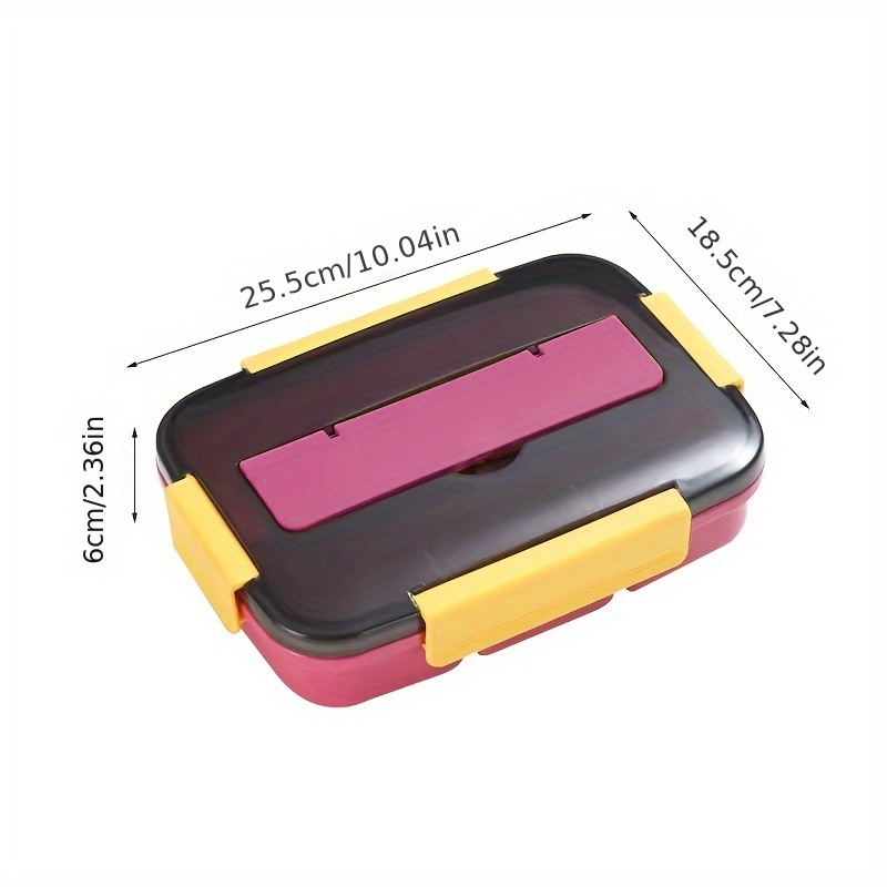 1pc Large Capacity Lunch Box With Utensils Bento Box With Leak Proof ...