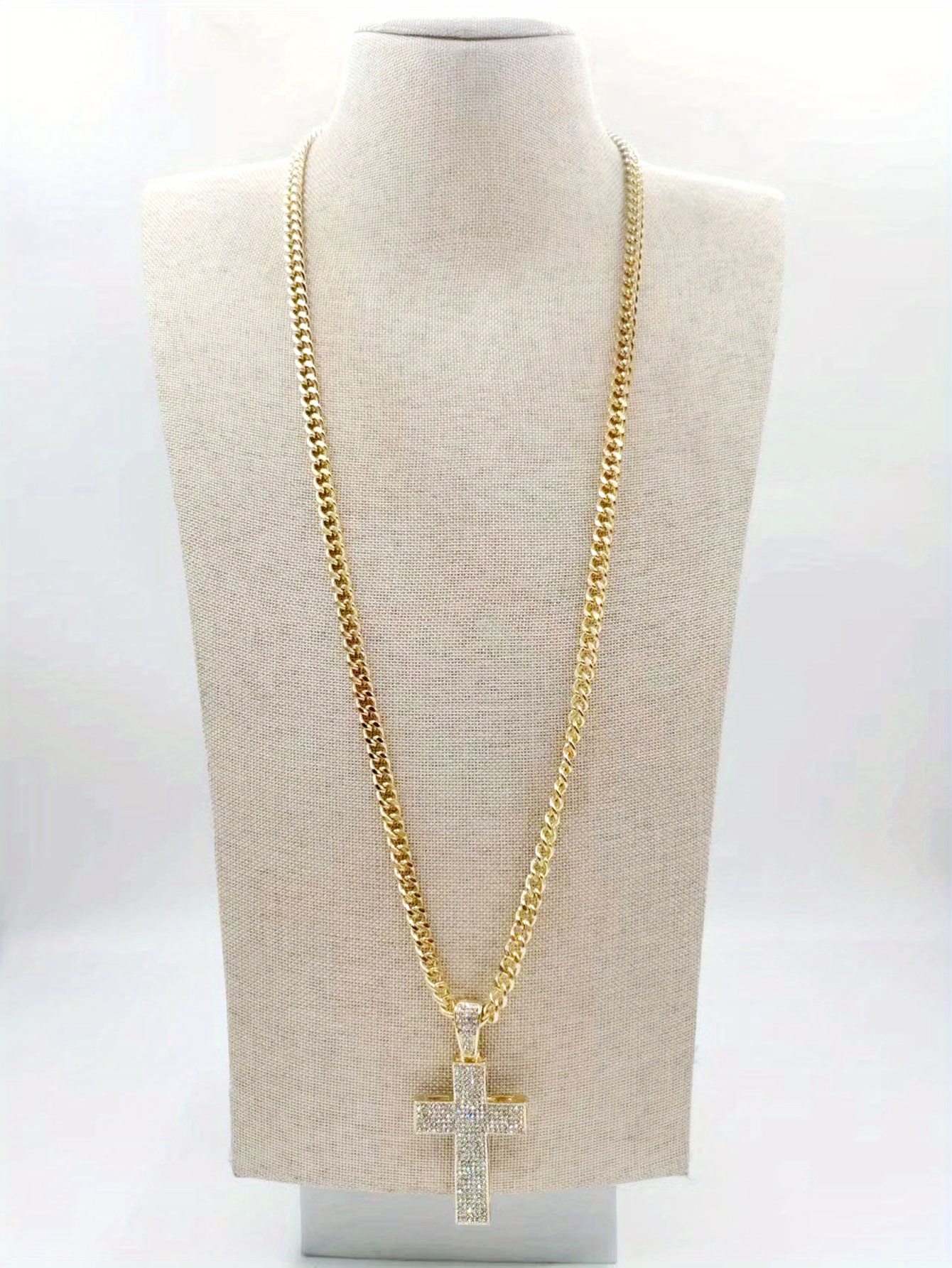 Hip Hop Party Cross Long Necklace Sweater Chain Design - Temu