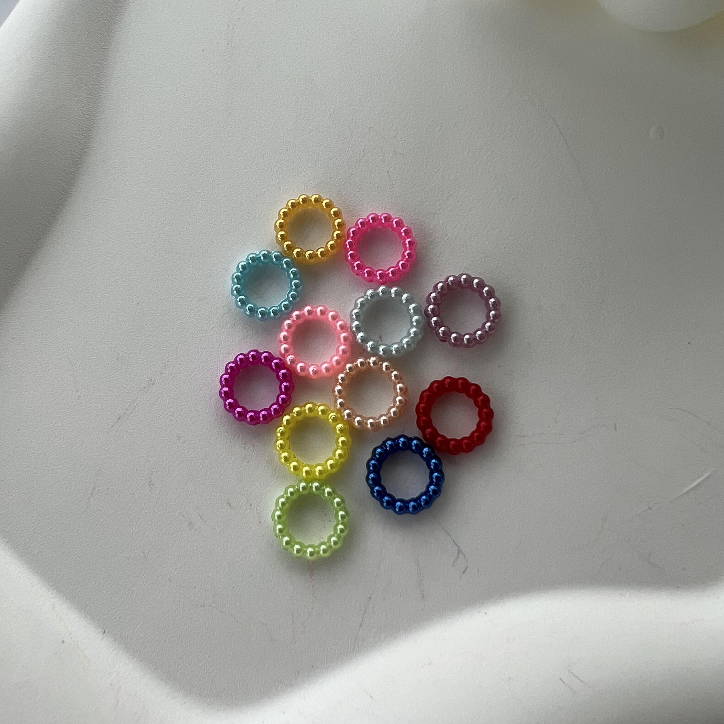 Mixed Cute Colorful Mini Flatback Hollow Round Glossy Abs - Temu Australia