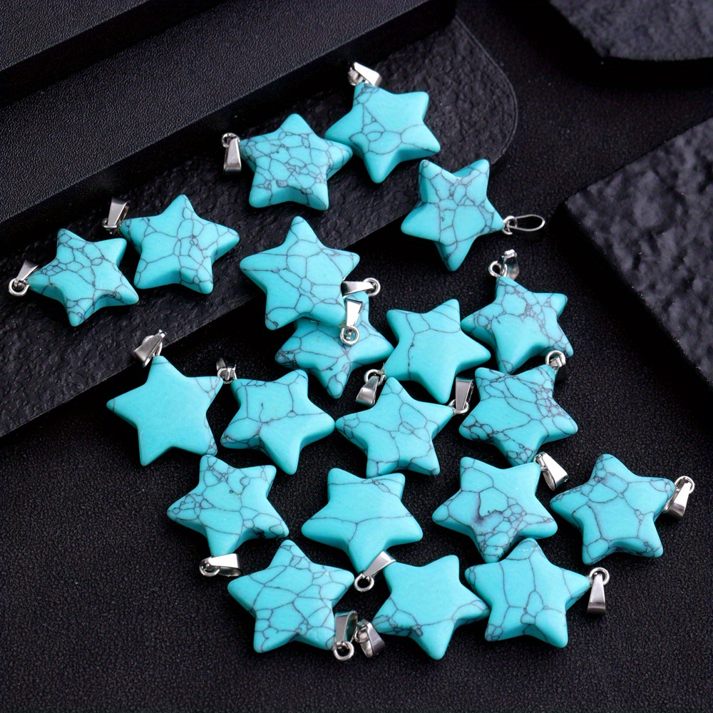 Synthetic Crystal Pentagonal Star Pendant Necklace, Star Gemstone Magic ...