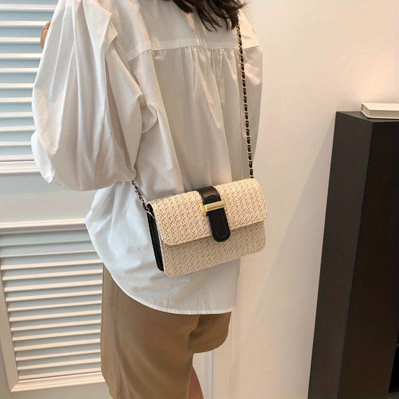 Summer Straw Crossbody Bag Trendy Chain Shoulder Bag Boho - Temu United ...