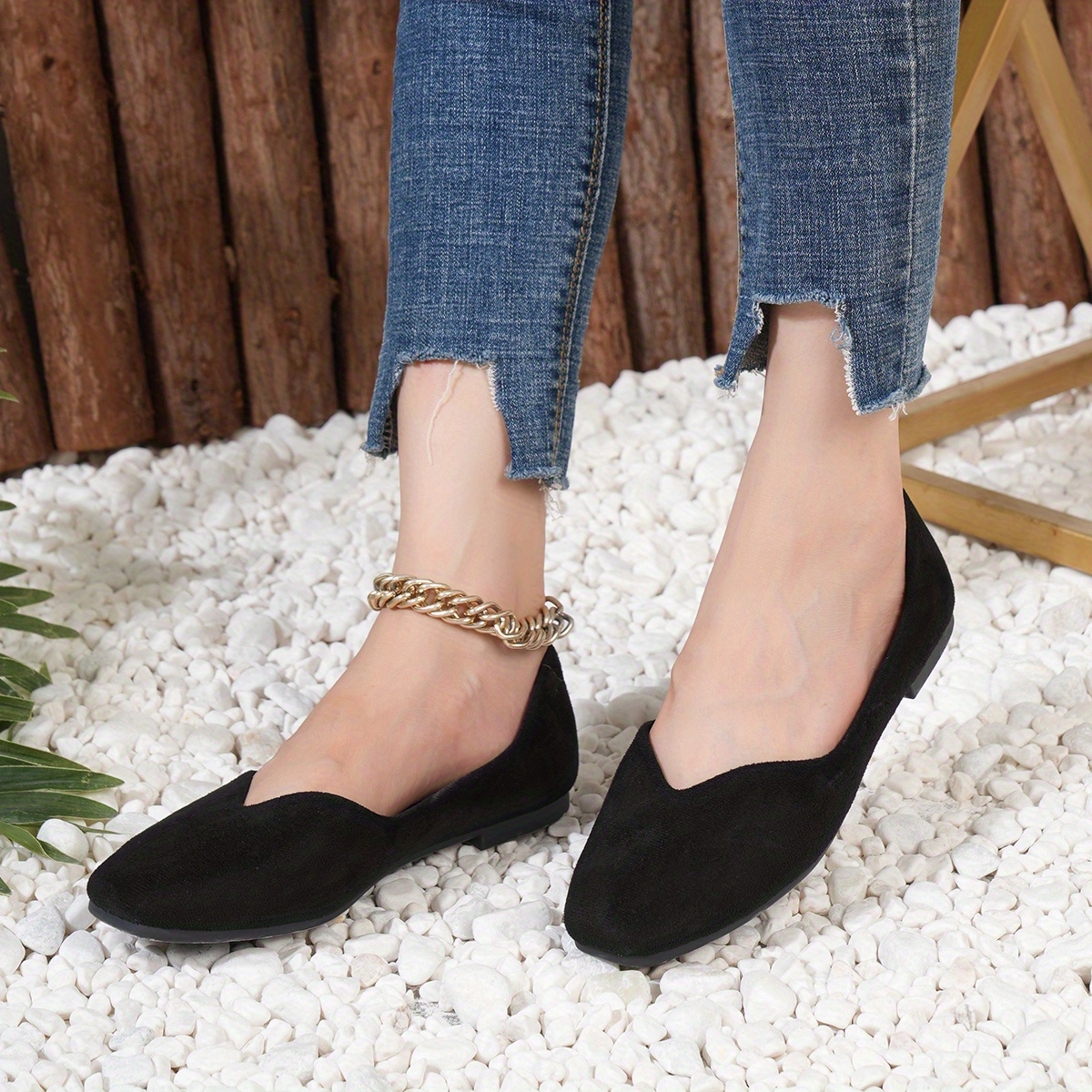 Women's Solid Color Flat Shoes Elegant Square Toe Work Shoes - Temu ...