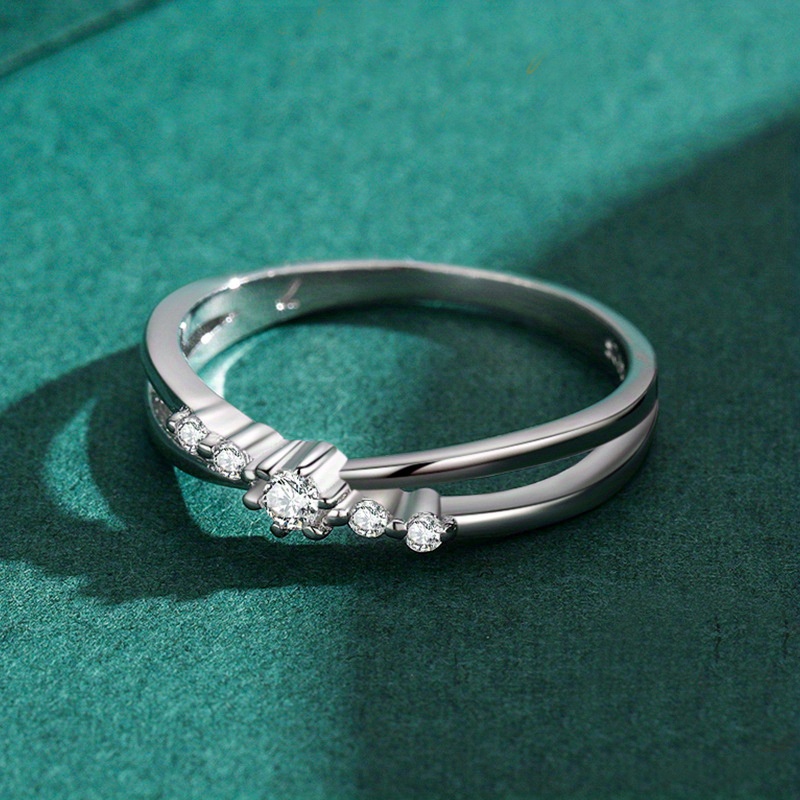 925 sterling silver promise ring classic inlaid - Temu Canada