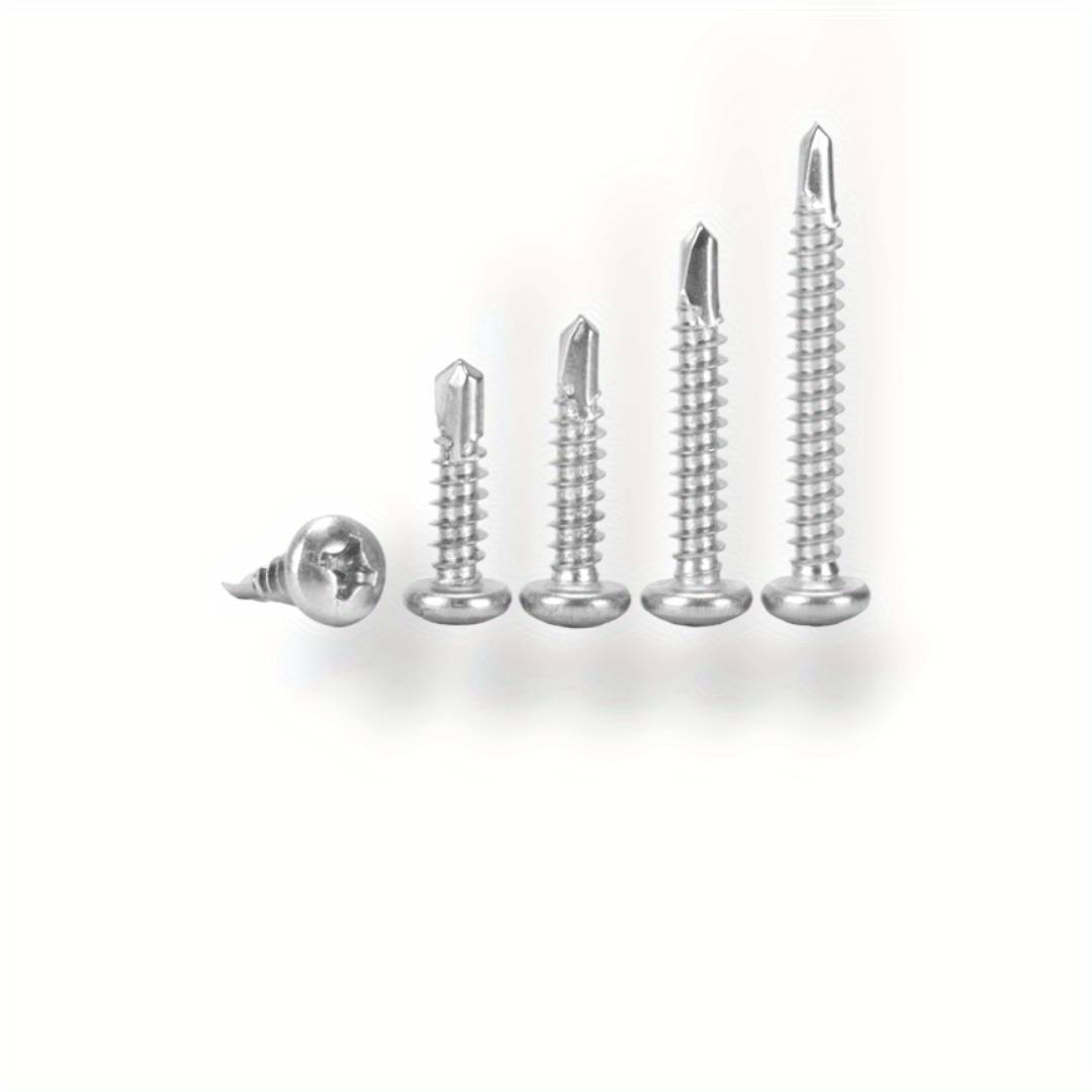 8 Stainless Steel Round Head Drill Tail Screws Self Tapping - Temu