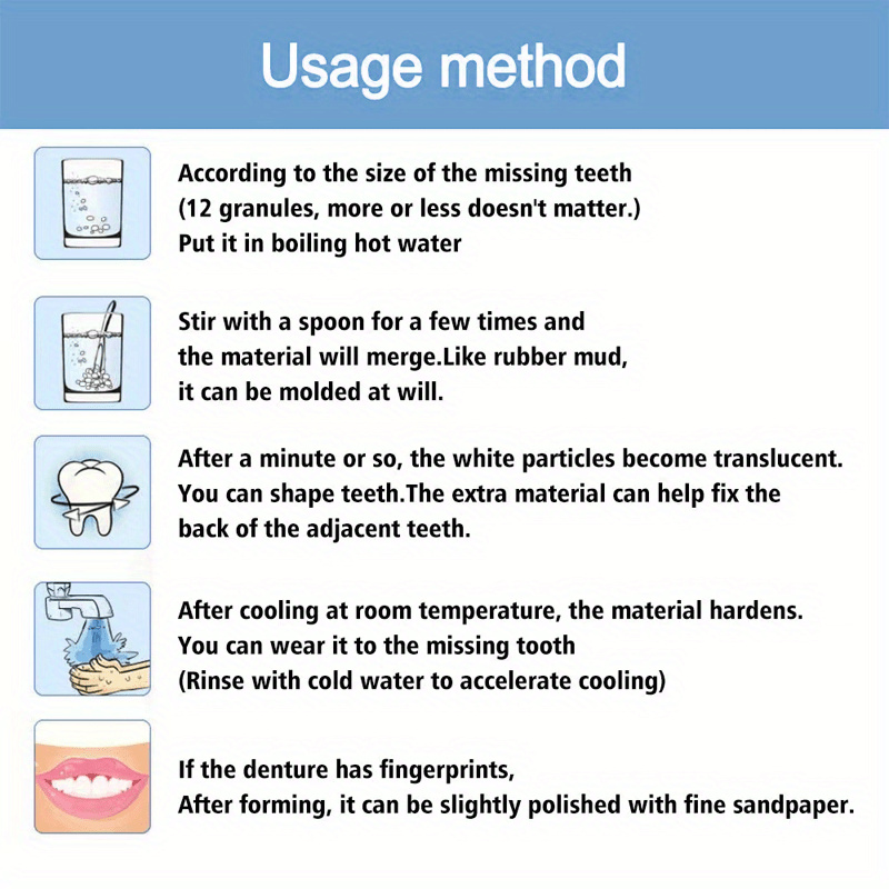 Thermal Forming False Teeth Solid Glue Temporary Tooth - Temu