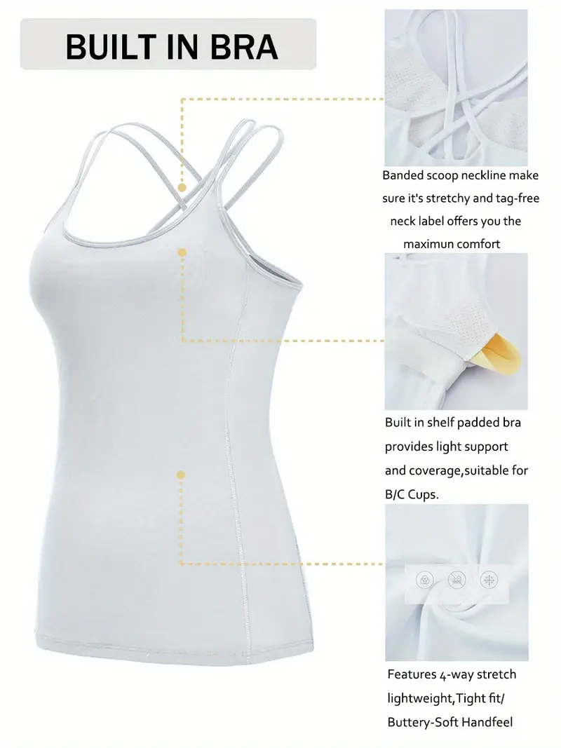 Plain Round Neck Yoga Top Criss Cross Straps High Stretch - Temu United ... Plain Round Neck Yoga Top Criss Cross Straps High Stretch - Temu United ...