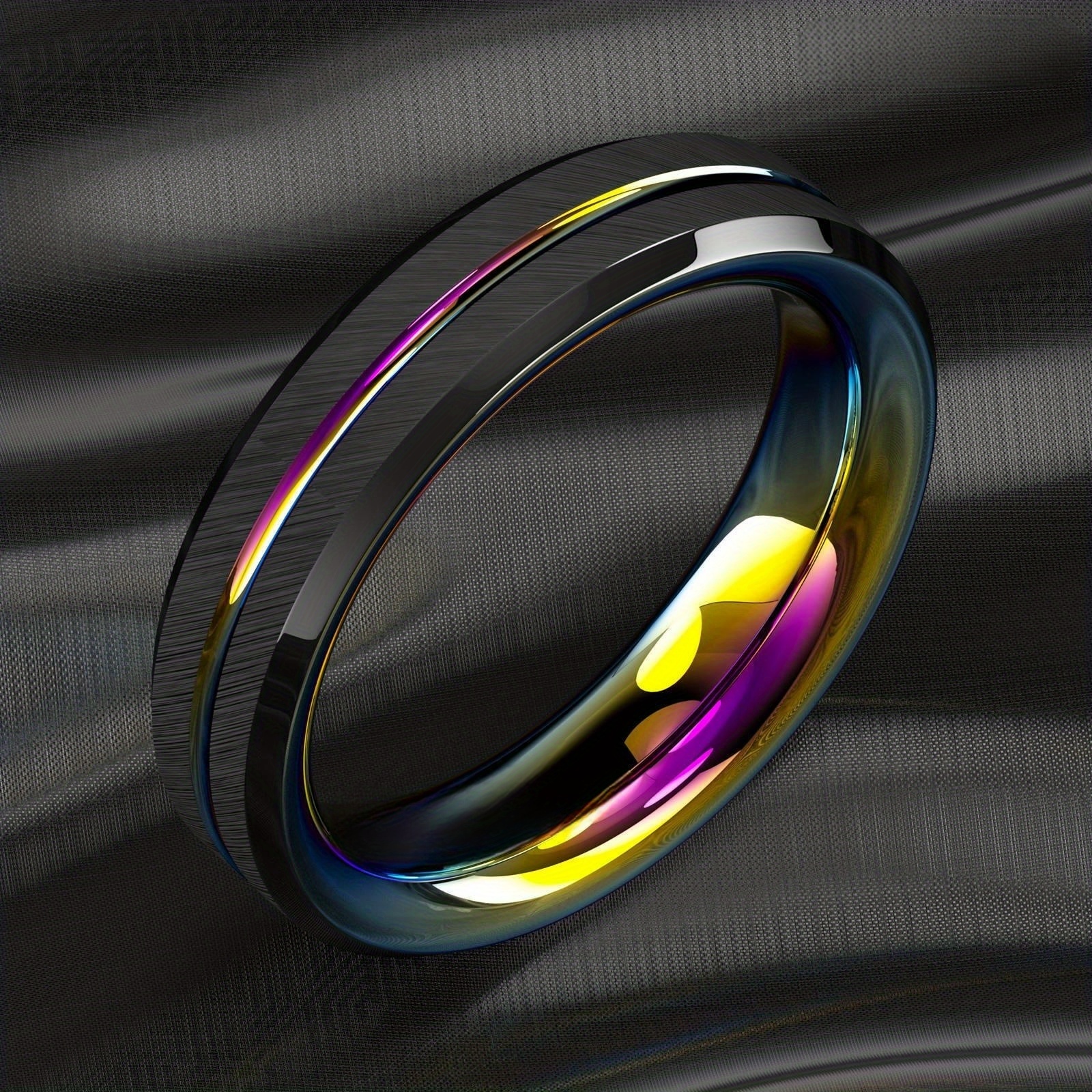 Men's /women's Beautiful Colorful Romantic Couple Ring - Temu