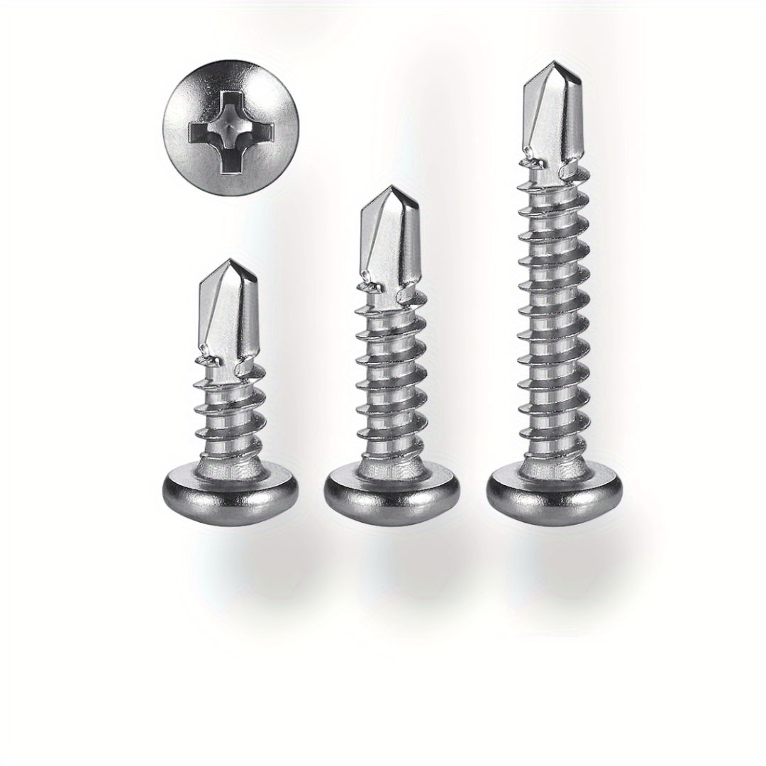 8 Stainless Steel Round Head Drill Tail Screws Self Tapping - Temu