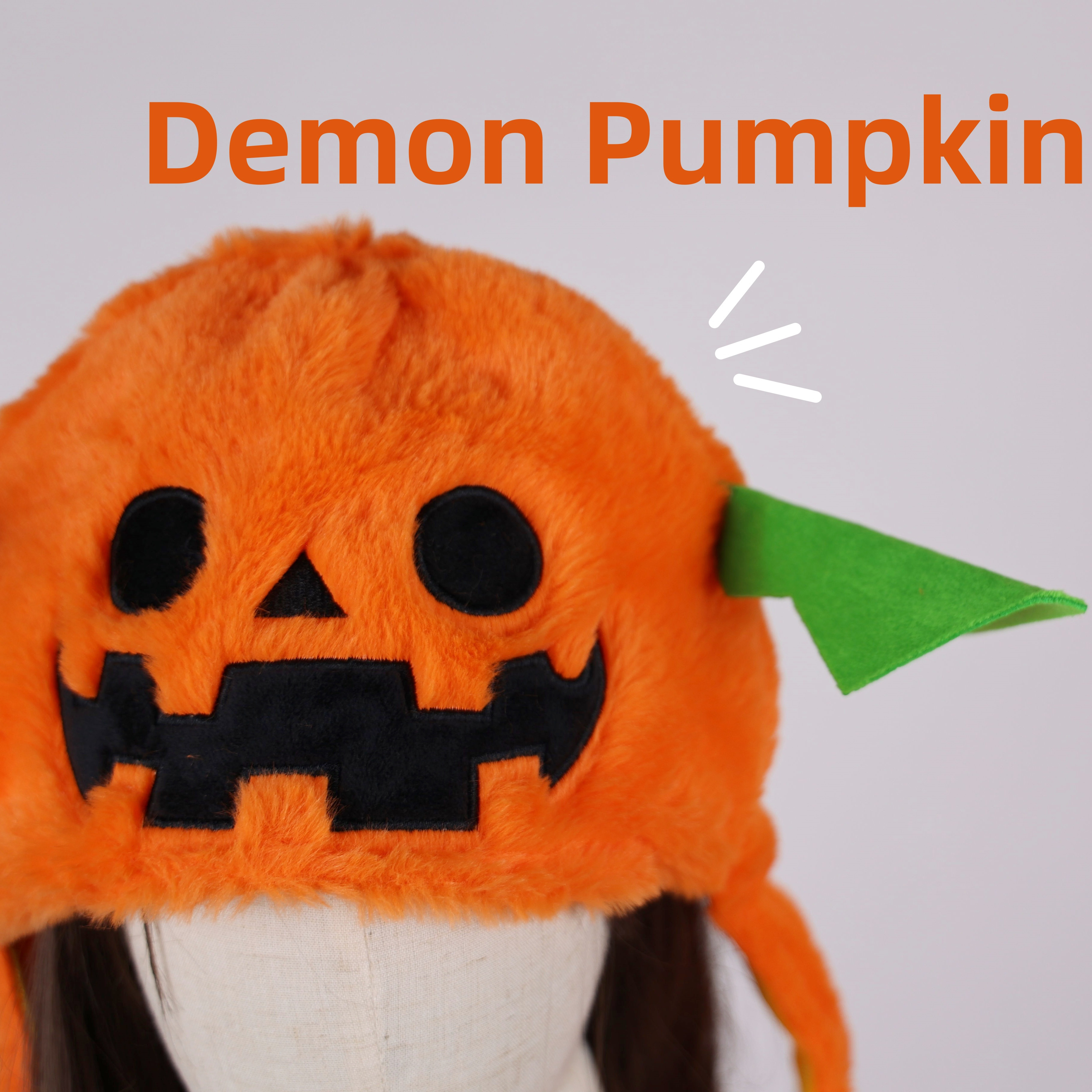 Unisex Cute Funny Cartoon Plush Orange Demon Pumpkin Hat - Temu New Zealand
