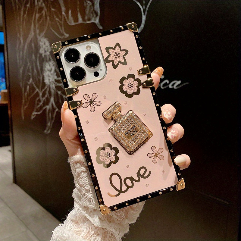 Luxury Design Perfume Bottle Square Rhinestone Glitter Love - Temu ...
