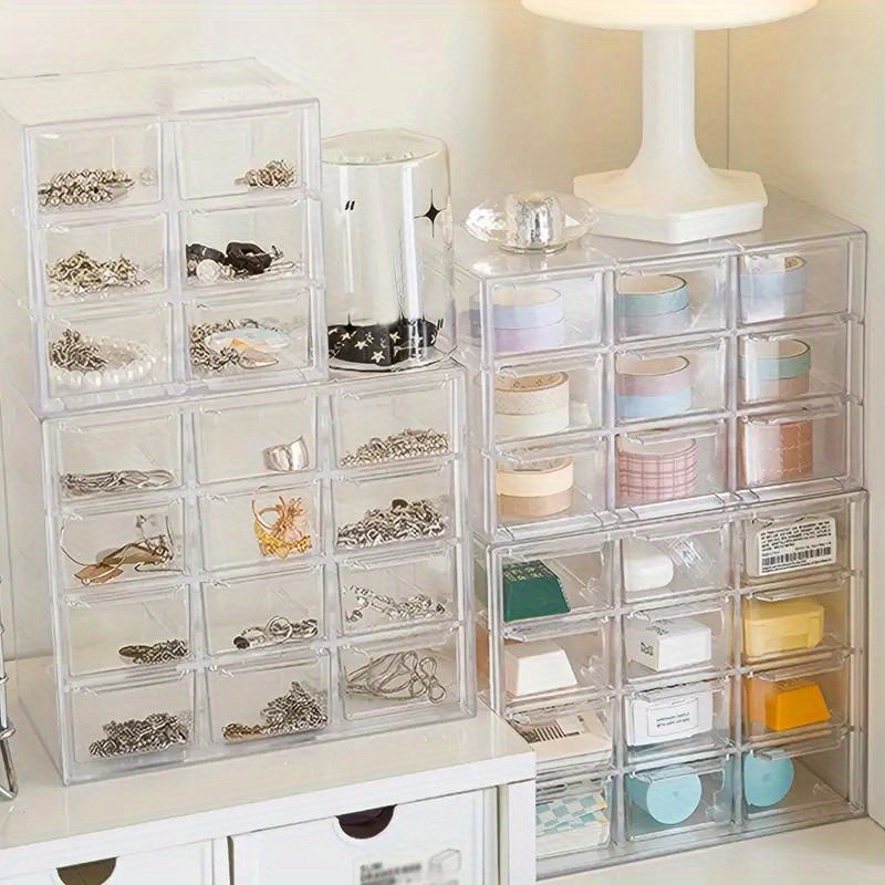 Transparent Desktop Drawers Compact Storage Boxes Maximize - Temu Australia