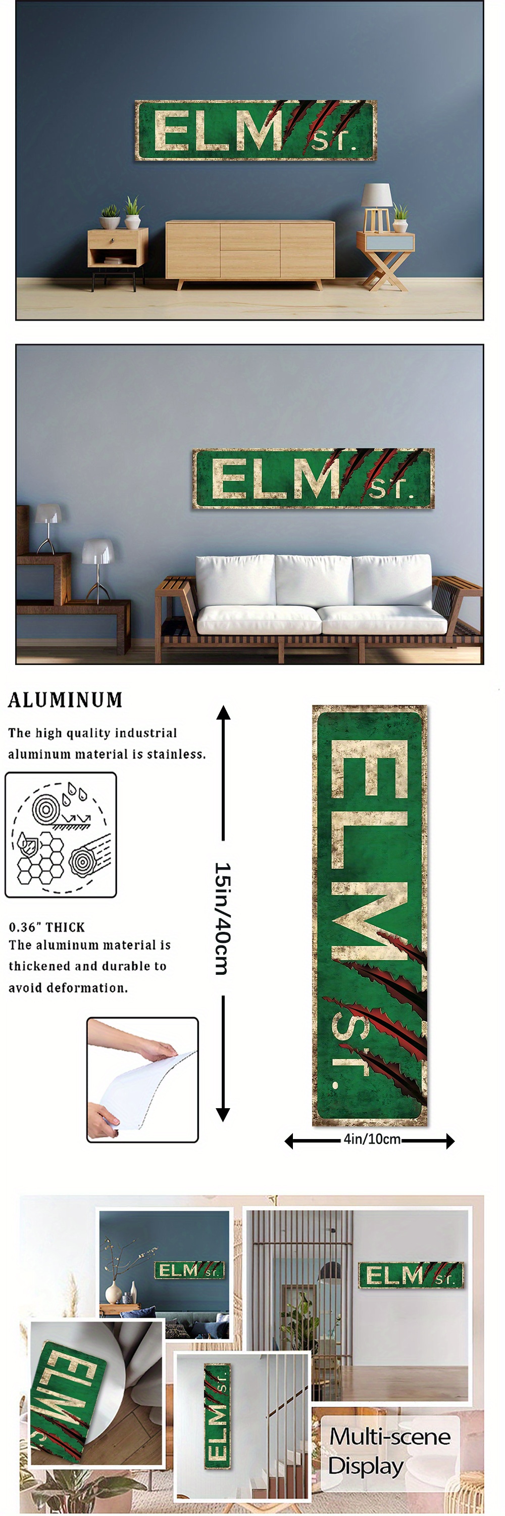 Elm Street Sign Horror Movie Metal Sign Nightmare On Elm - Temu