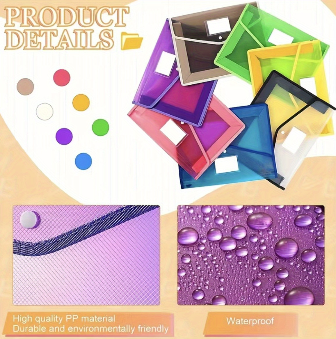 Plastic File Folder Envelope Extended File Wallet Storage - Temu United ...