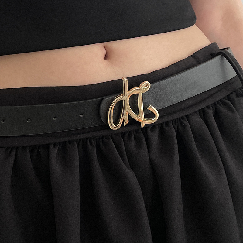 golden le thin belts black simple casual pu - Temu Australia