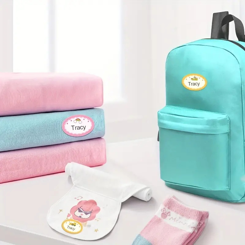 Washable Name Stickers Cute Personalized Oval Name Labels - Temu United ...