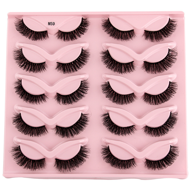 False Eyelashes, 3d Effect Eyelashes Natural Fluffy Mink Strip False ...