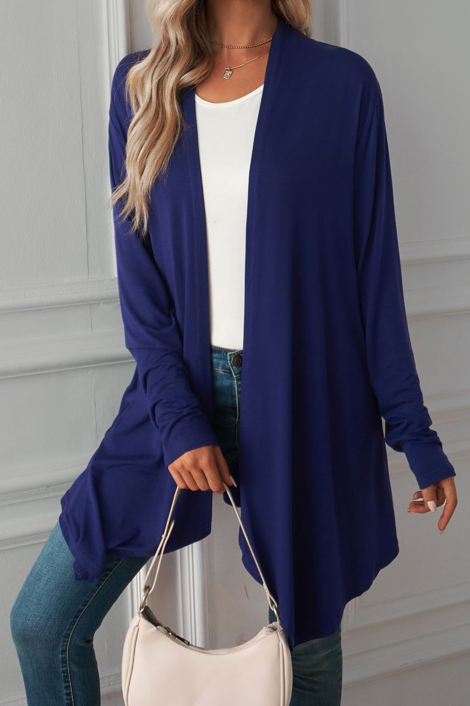 plus size casual cardigan women's plus solid long sleeve - Temu New Zealand