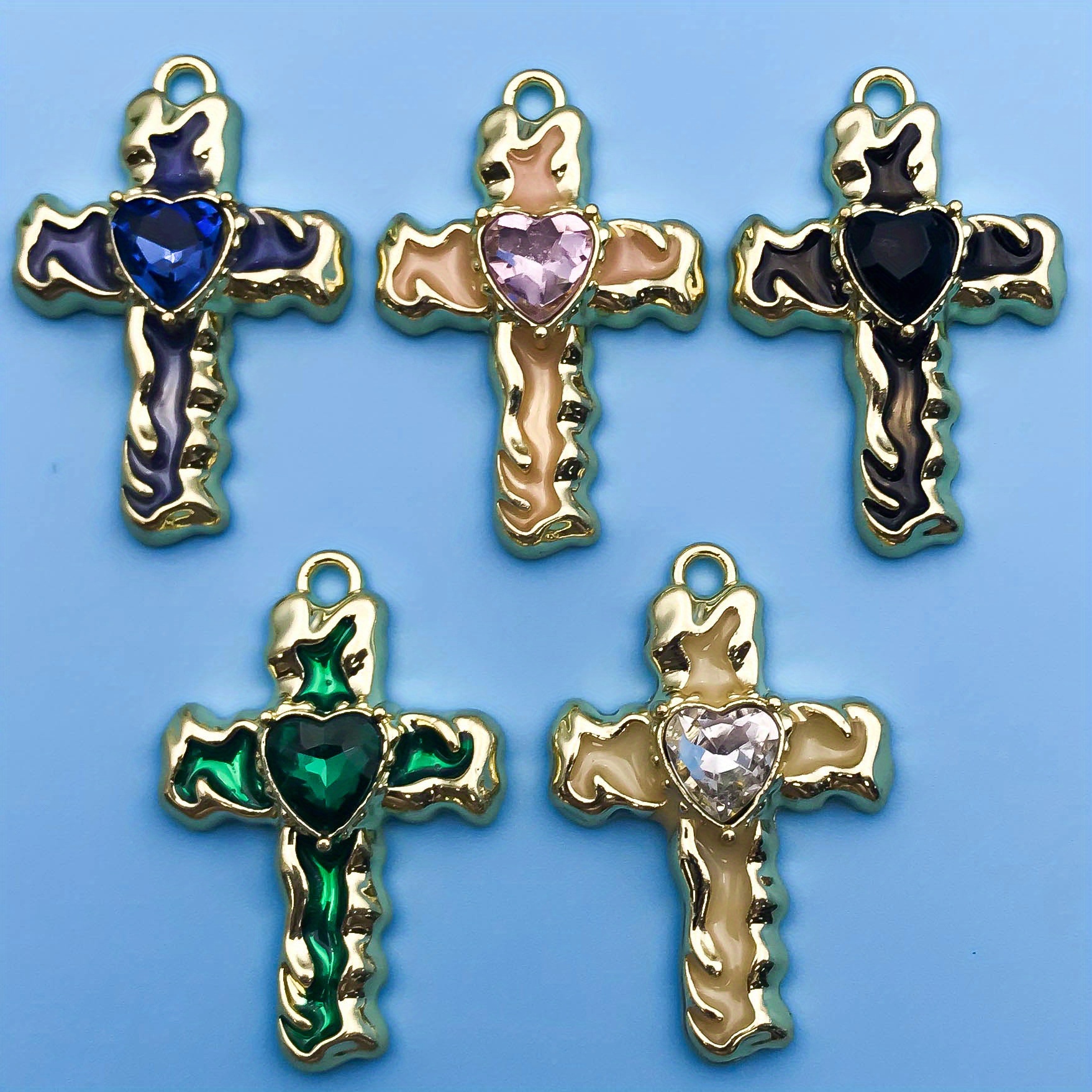 Halloween Style Water Wavy Cross Charms Inlaid Heat Shape - Temu United ...