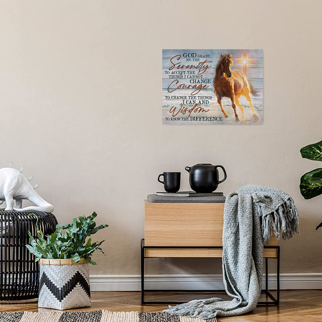 Horse Wall Art Serenity Prayer Canvas Prints Painting Beach - Temu ...