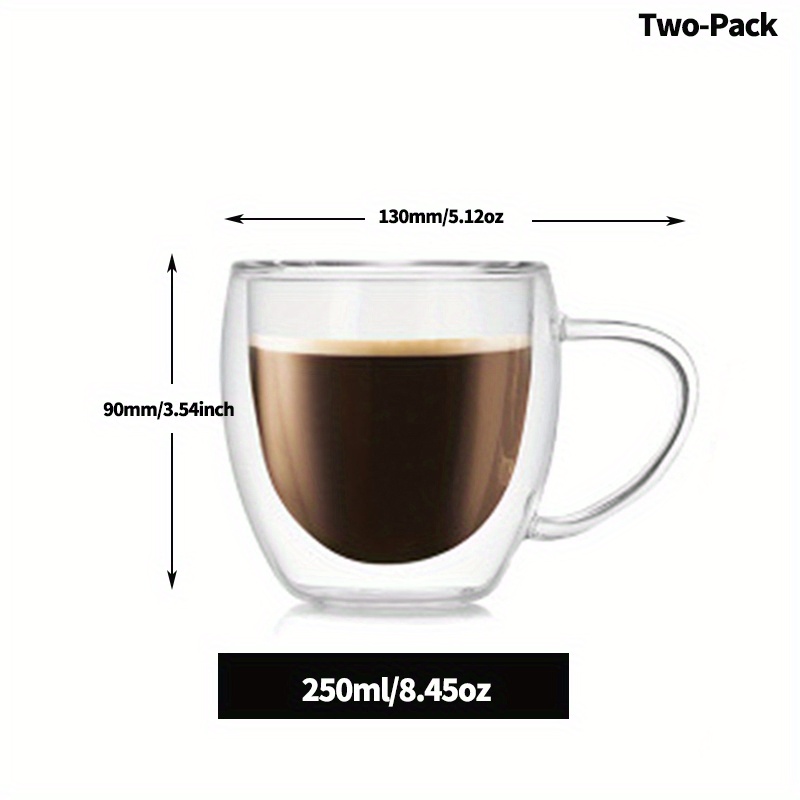 Glass Coffee Mugs Spoons Coasters Double walled Heat - Temu Australia