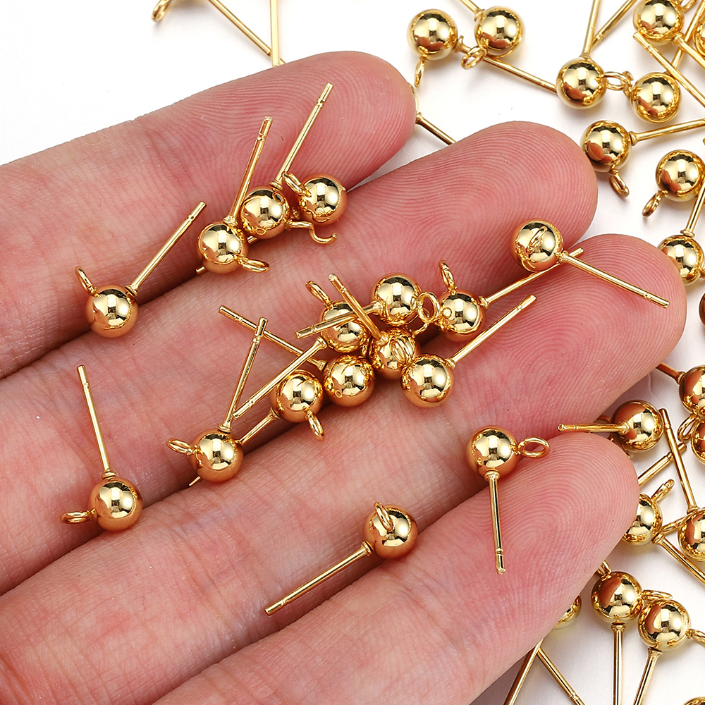 Stainless Steel Round Ball Ear Studs Pendants Stud - Temu Australia