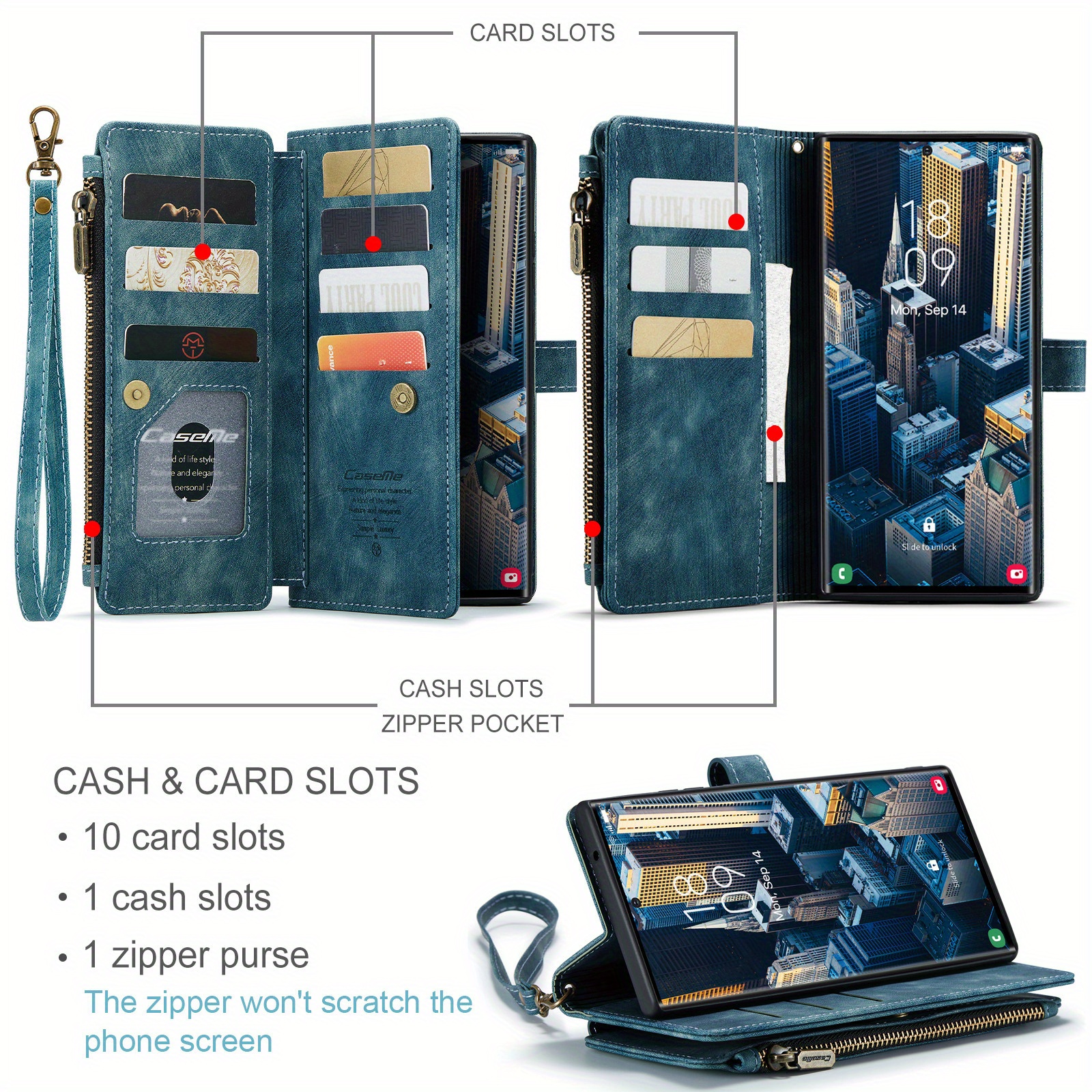 Wallet Case Artificial Leather Card Holder Magnetic - Temu Canada