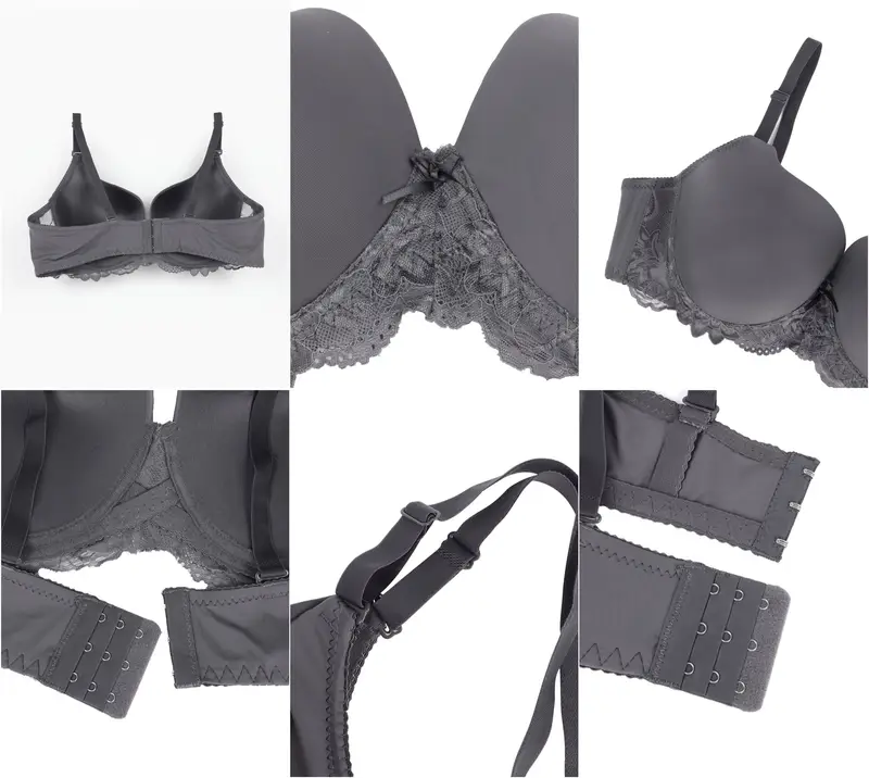 Elegant Bra Plus Size Women S Plus Contrast Lace Underwire Temu Australia