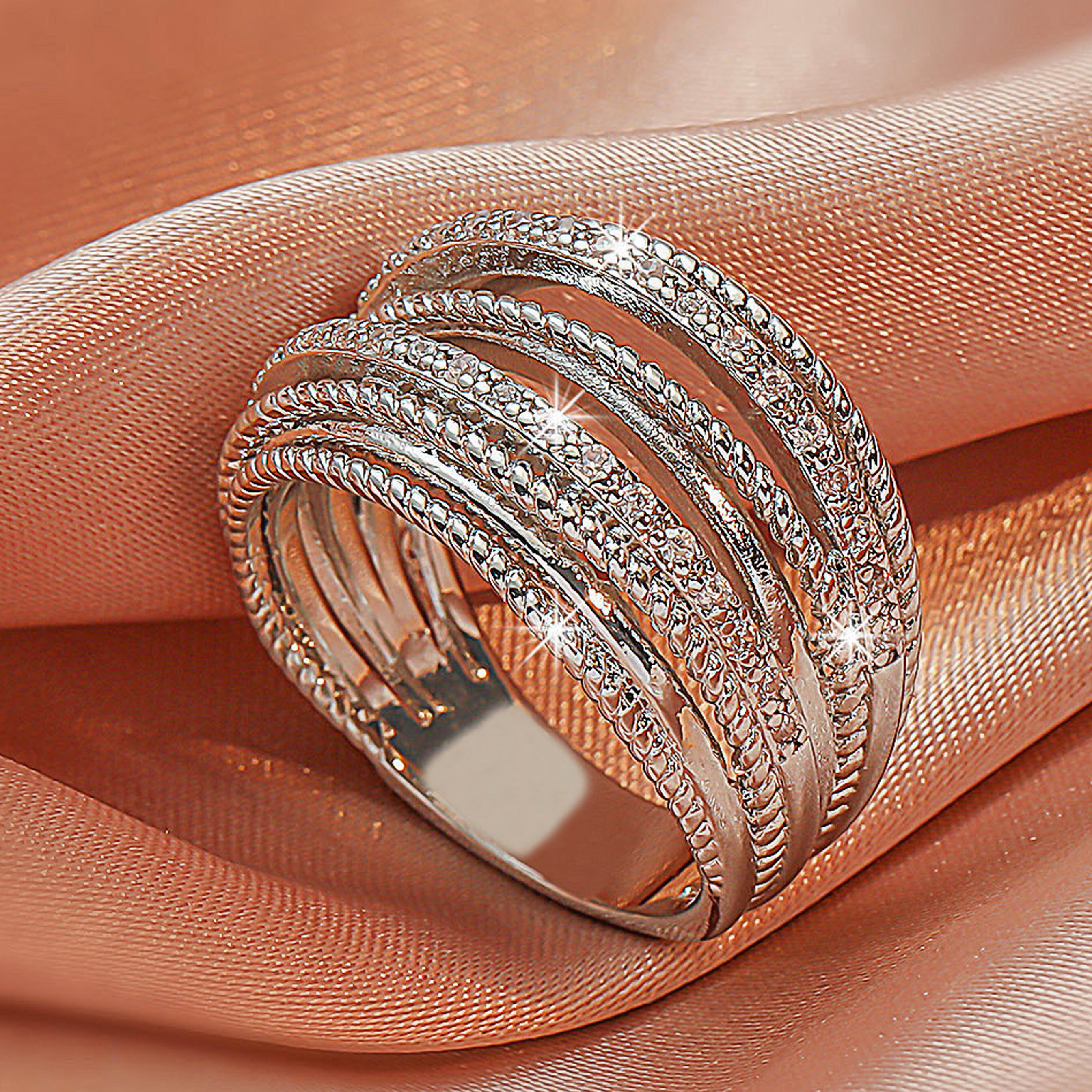 Romantic Rhinestone Cut Copper Ring Bracelet - Temu United Kingdom