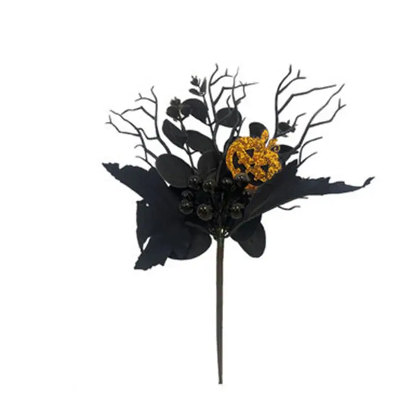 1pc 造花リーフハロウィン装飾、カボチャスカルブラックカエデの葉 ティブハロウィン レーション Diy 花 Temu Japan