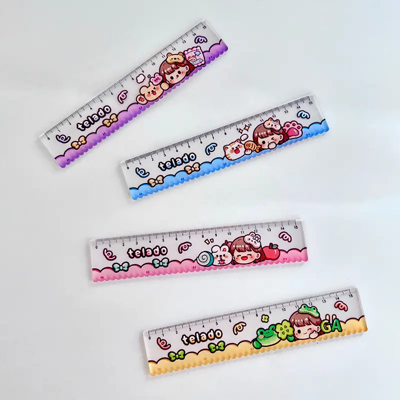 1個 アクリルかわいい漫画定規 測定範囲15cm かわいい女の子のパターン 事務用品 学用品 家庭用品 新学期ギフト 学 Temu Japan