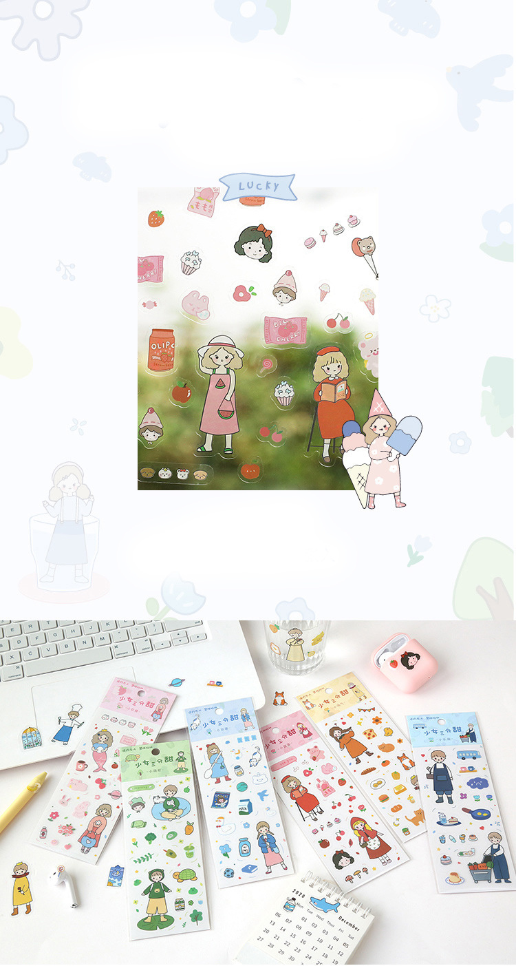 Decorative Stickers Girl Sweet Series Creative - Temu Australia