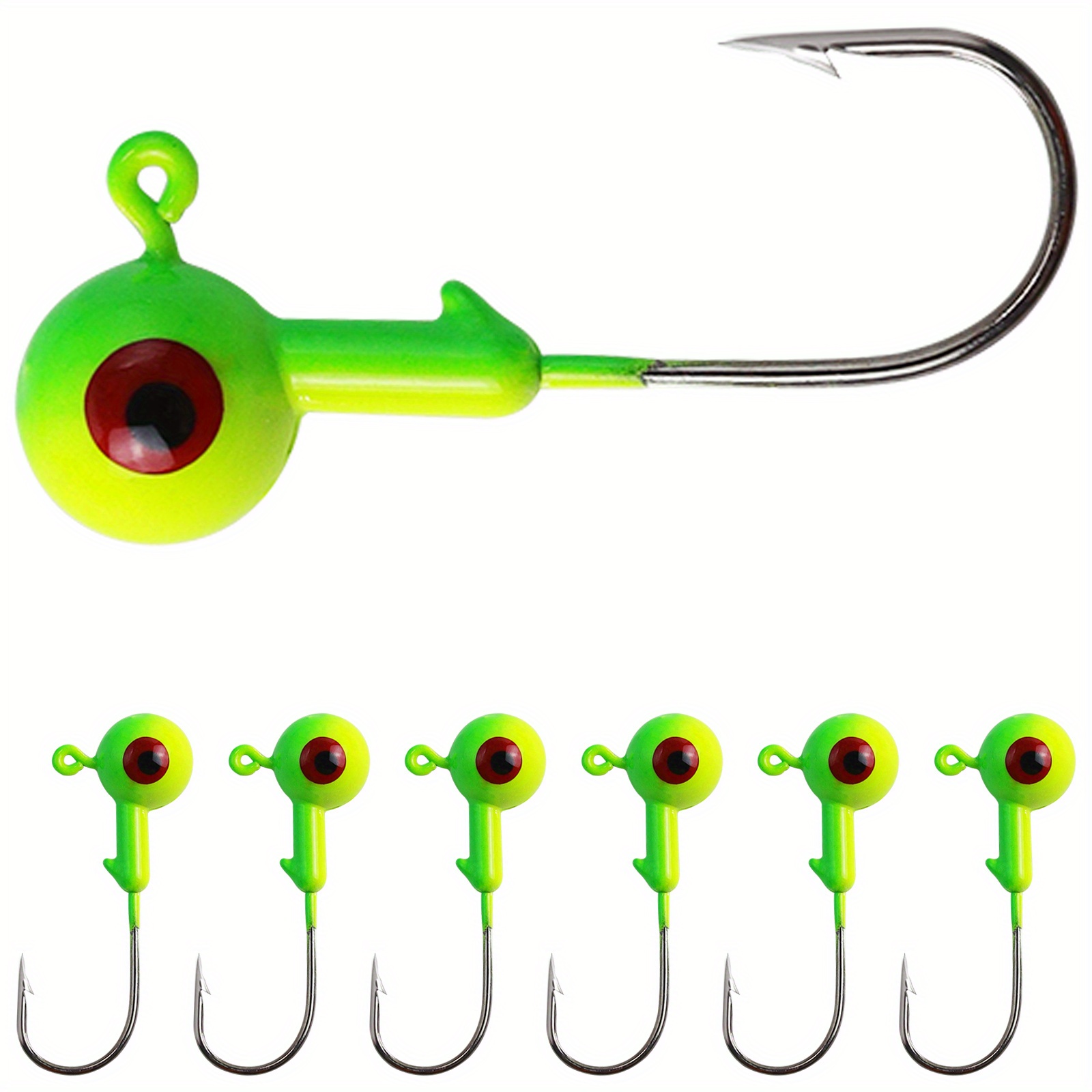 Colorful Fishing Jig Heads Hook Simulation Fish Eye Round - Temu
