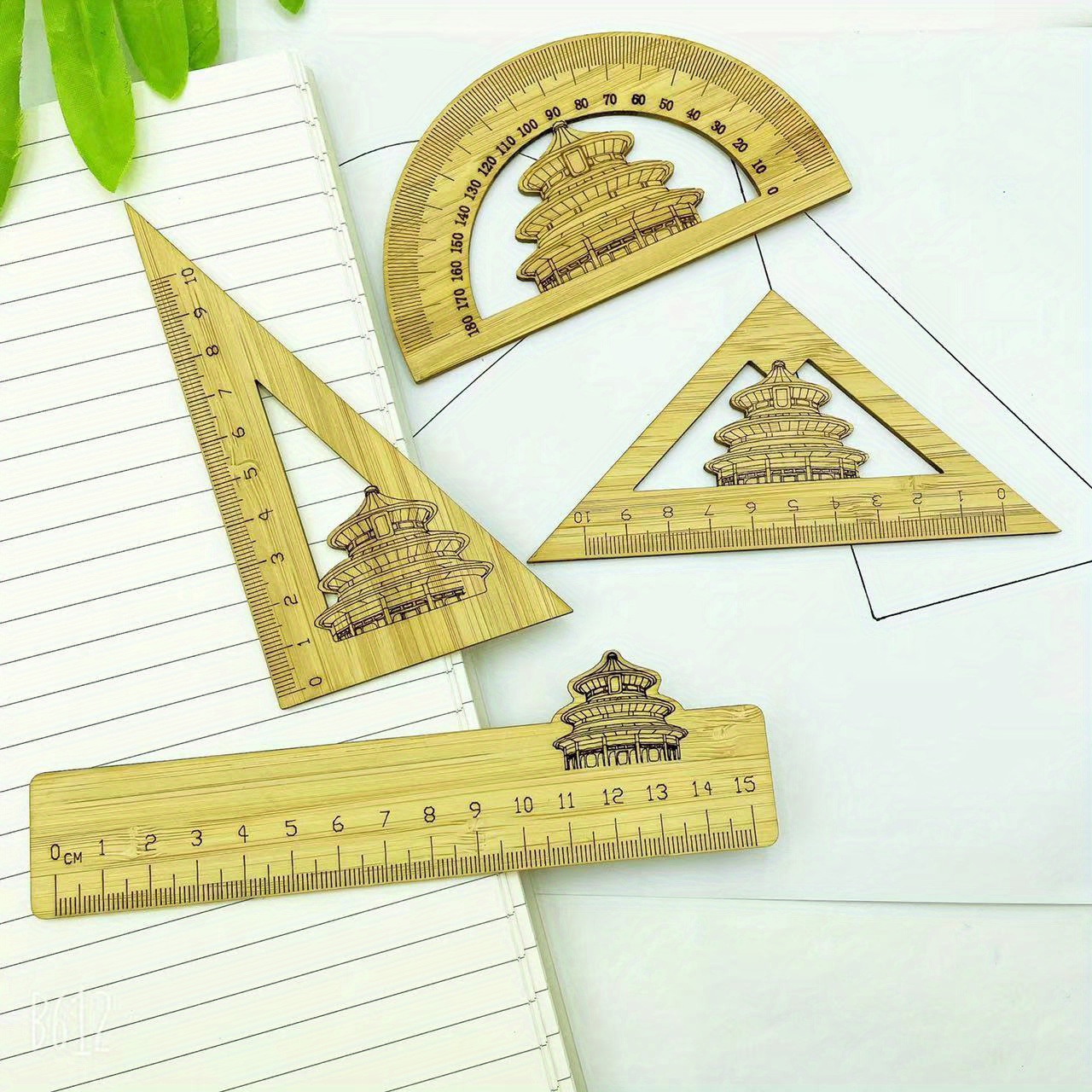 Bamboo Ruler Bookmark Creative Drawing Ruler Set Souvenir - Temu Australia