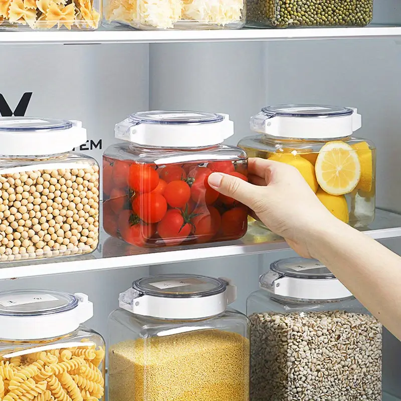 1pcの食品保存容器と蓋 透明な食品瓶 湿気を防ぐ密閉式の新鮮な保存箱 シリアル 米 パスタ 紅茶 ナッツ コーヒー豆用 Temu Japan