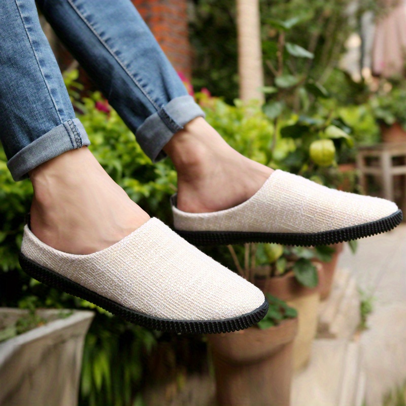 Mens Slip On Mules Casual Walking Slippers Outdoor Backless Loafers ...