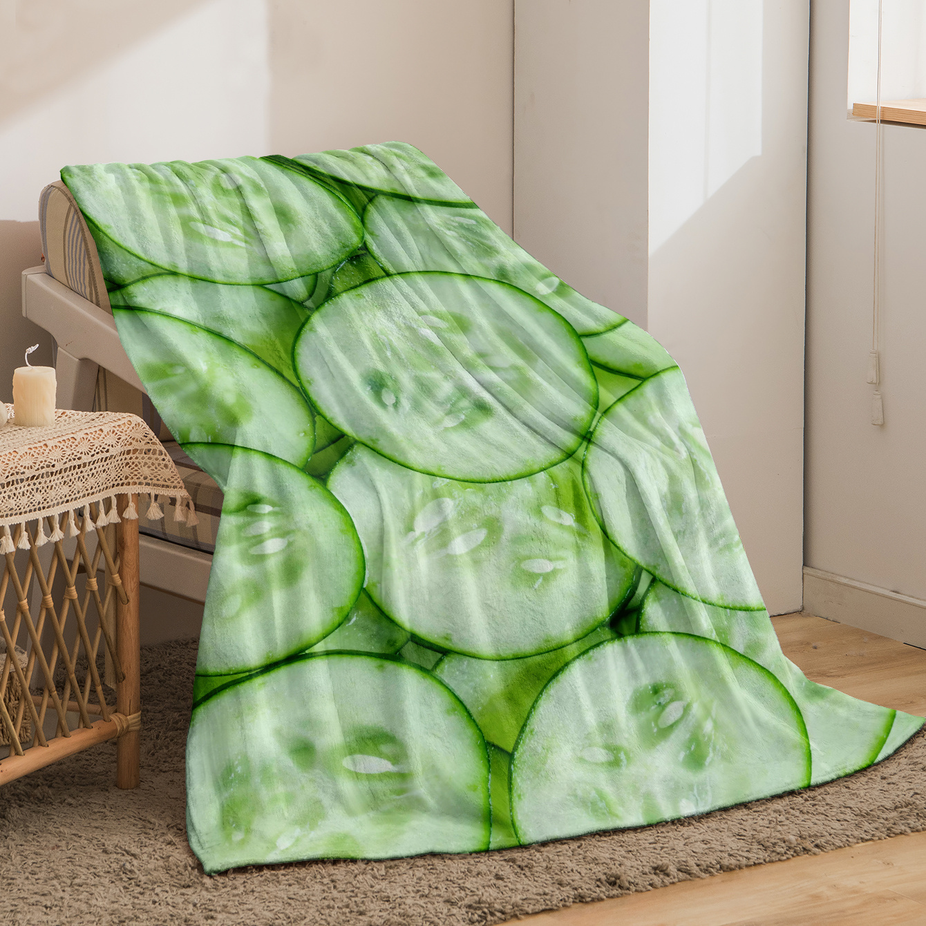 cucumber printed flannel blanket throw blanket - Temu Canada