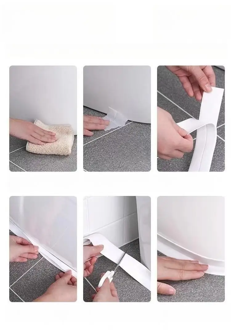 1pc 욕조 및 벽 씰링 테이프 씰러 셀프 접착형 욕조 및 벽 씰링 테이프 씰러 씰러 테이프 싱크 욕실 화장실 욕조