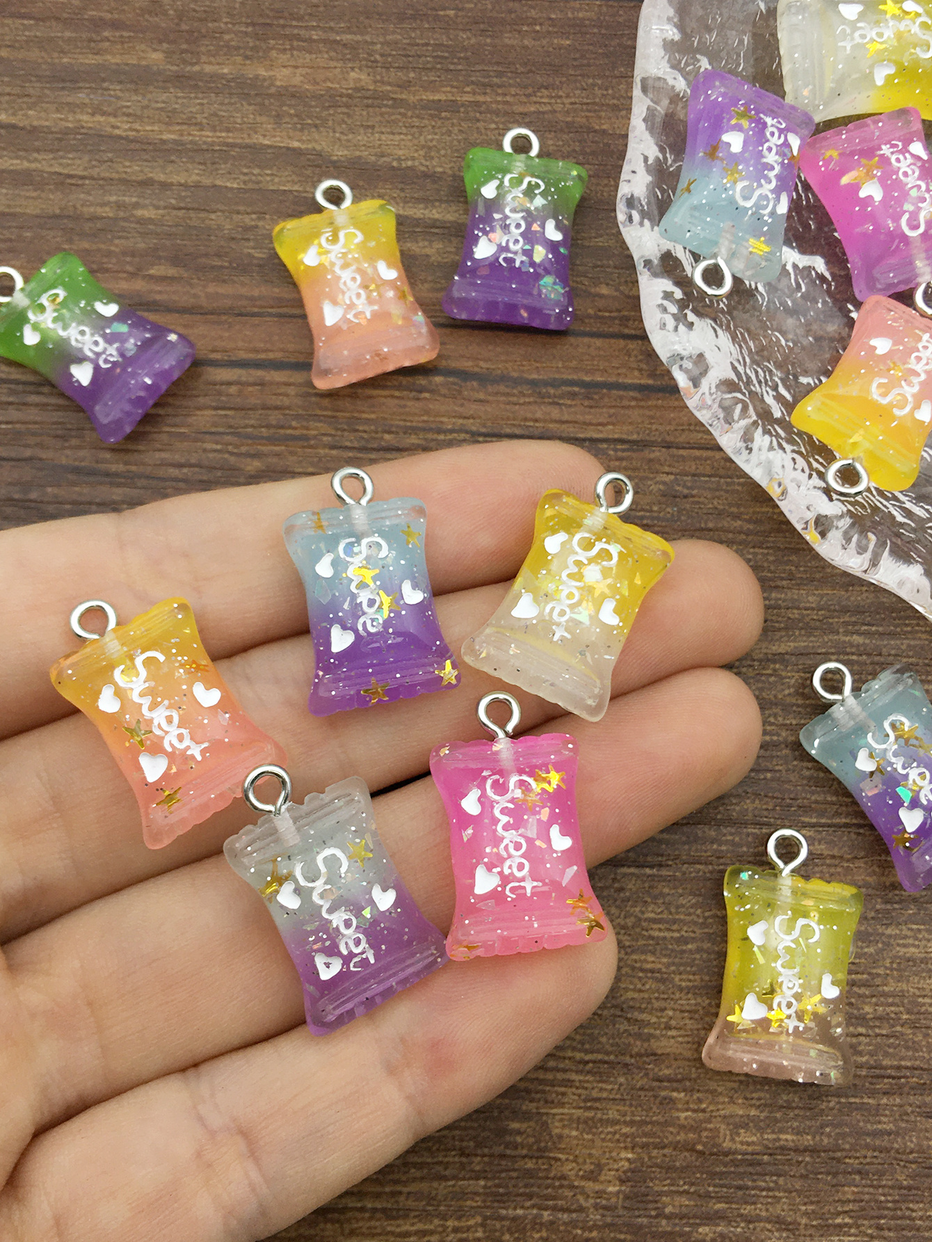 random color resin sweet candy shaped charms pendant diy - Temu Canada