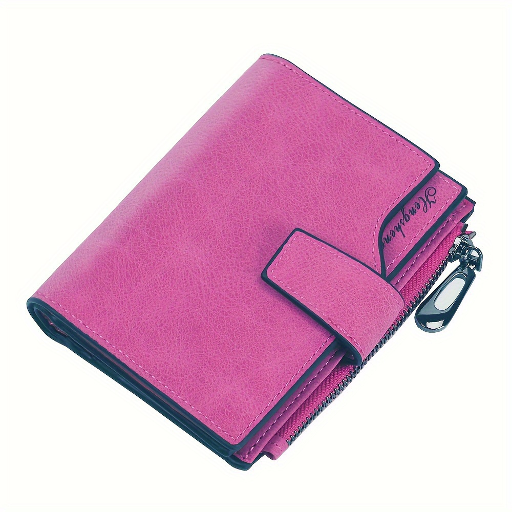 Minimalist Letter Embossed Short Wallet Solid Color Clutch - Temu