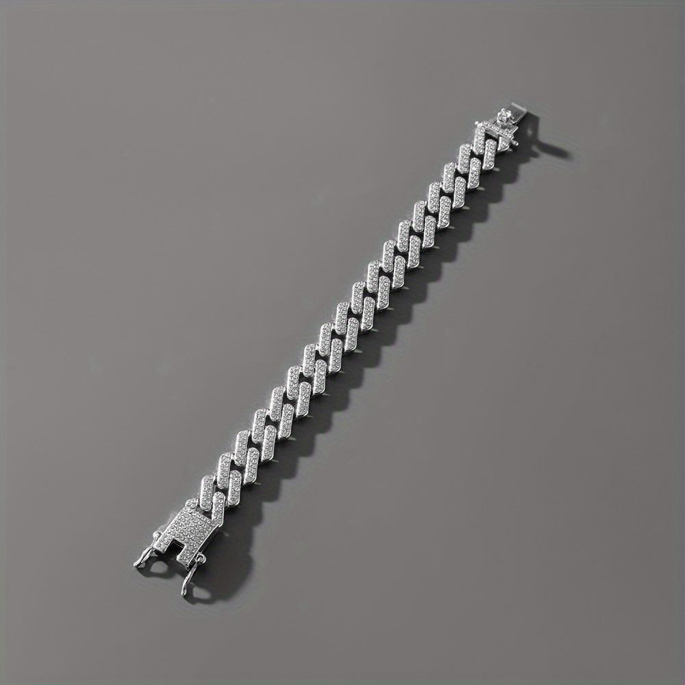 Punk Chunky Chain Hip Hop Style Cuban Chain Rhinestones - Temu United