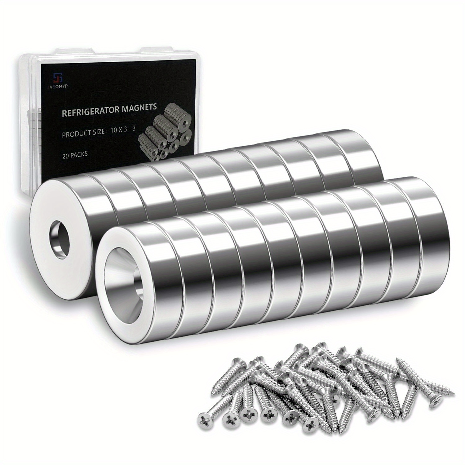 20pcs Small Neodymium Magnets Industrial Strength Round Base Permanent ...