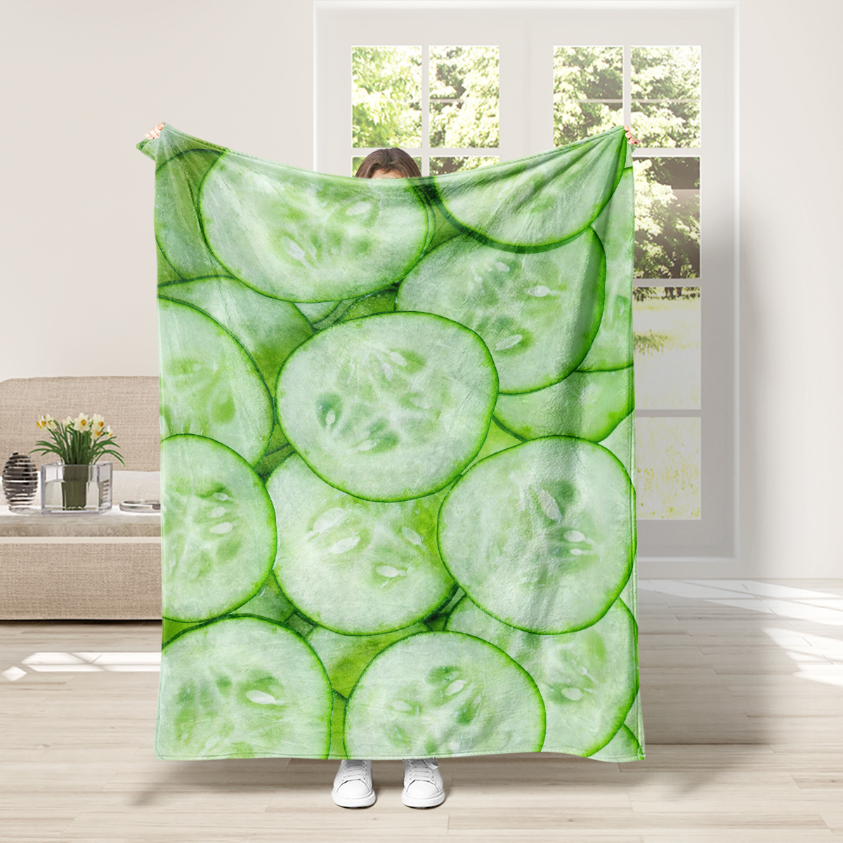 cucumber printed flannel blanket throw blanket - Temu Canada