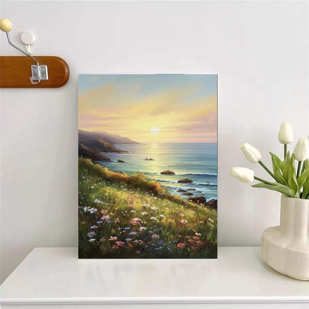 Canvas Painting Included Wooden Frame Modern Art Landscape - Temu Canada
