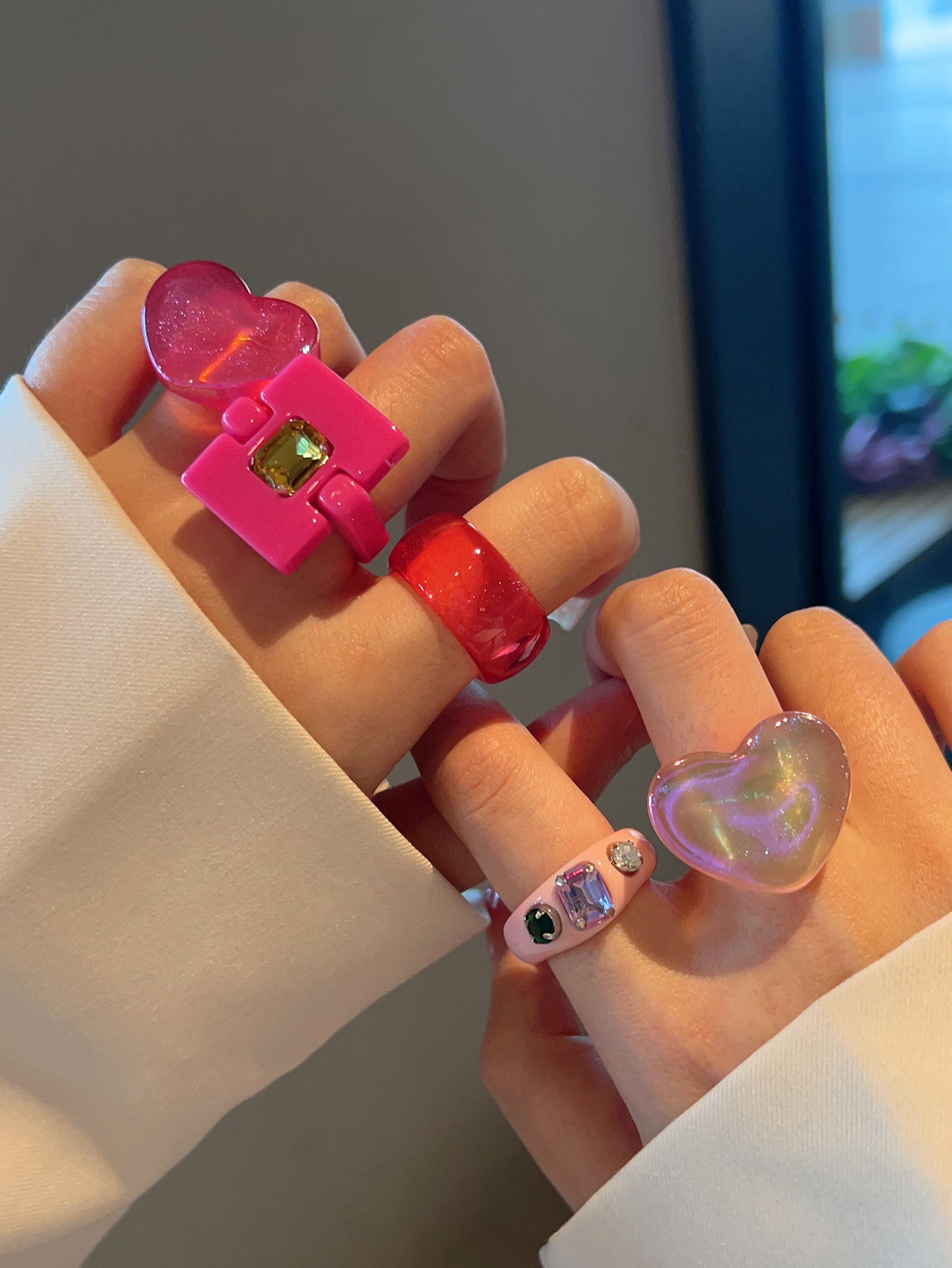 Y2k Style Stacking Rings Chunky - Temu Canada