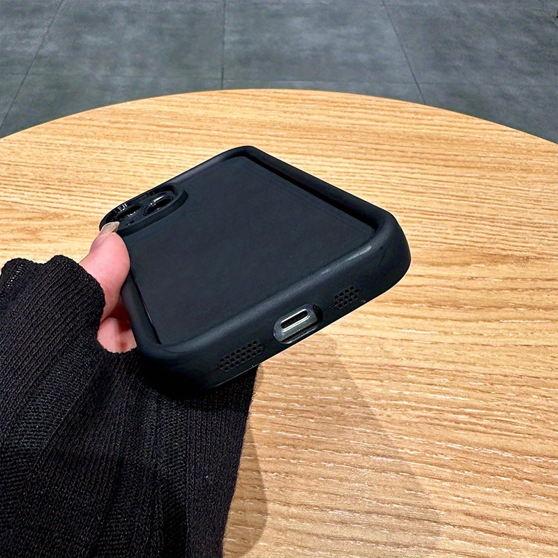 Stylish Pure Black Protective Phone Case Iphone - Temu United Kingdom