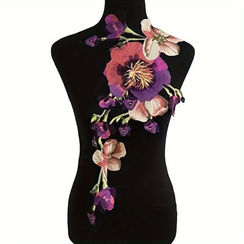 Peony Colored Water soluble Three dimensional Embroidered - Temu