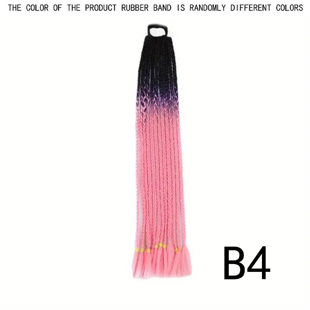 Long Box Braided Ponytail Extensions Elastic Rubber Ombre - Temu United ...